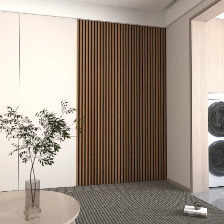 94" L x 24" W Acoustic Wood Wall Panelling, Decorative Soundproof Pane ...